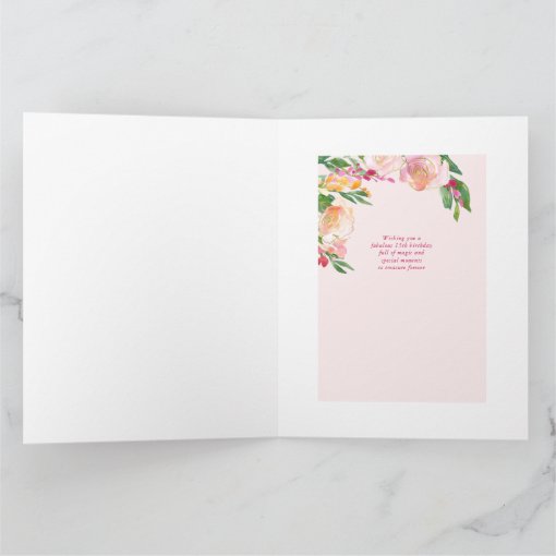 Floral Chic Number 15 Personalized 15th Birthday Card | Zazzle