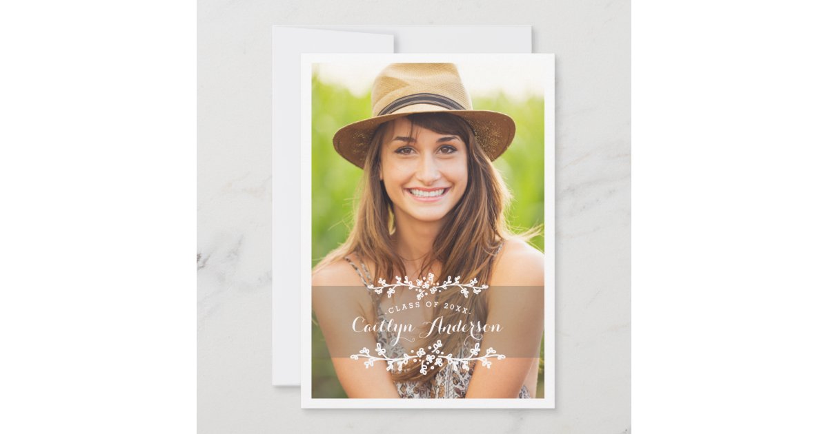 Floral Chic Photo Graduation Party Announcement | Zazzle