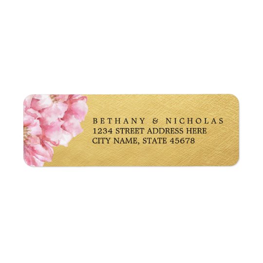 Floral Chic Return Address Labels / Gold | Zazzle.com