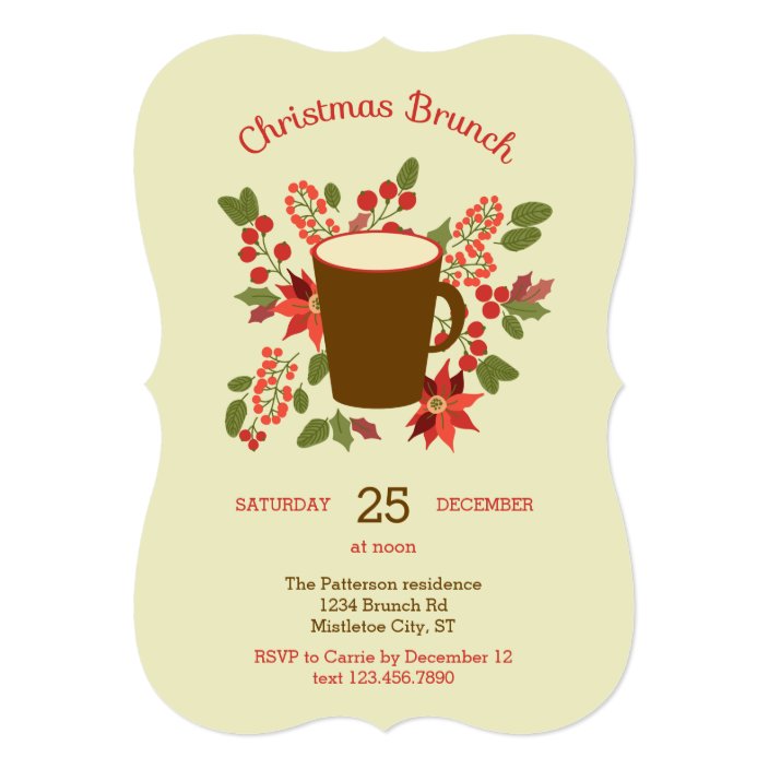 Floral Christmas Brunch Invitation | Zazzle.com