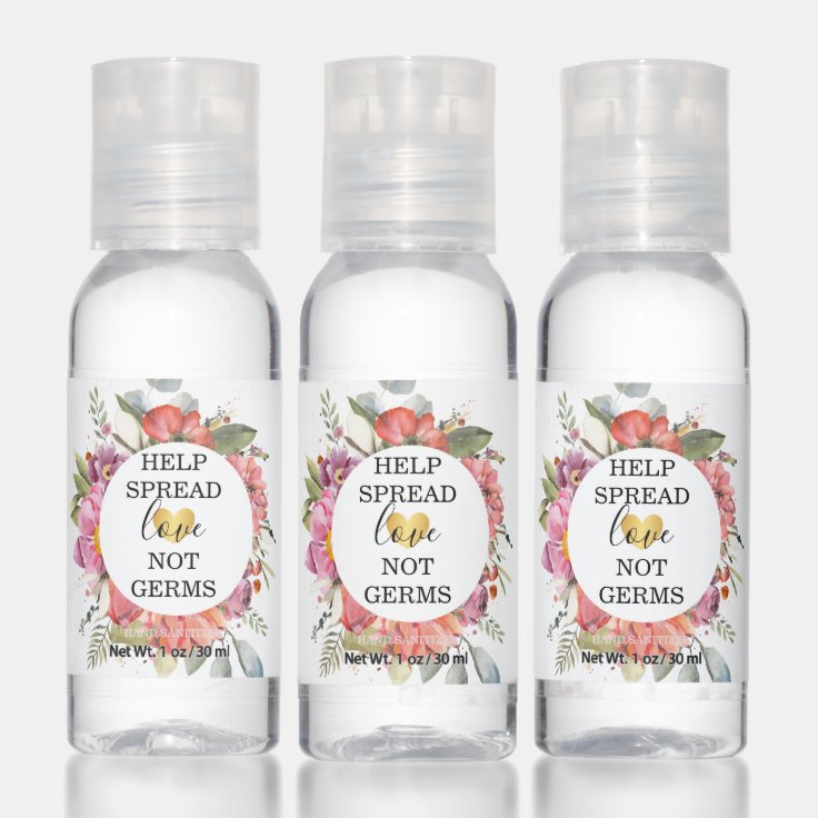 Floral Circle Watercolor Hand Sanitizer | Zazzle