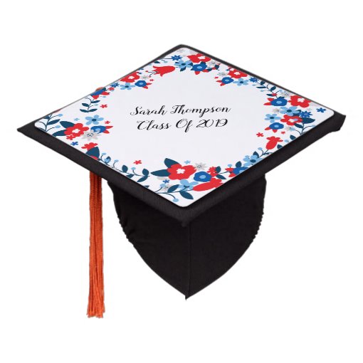 Floral Class of 2019 Graduation Graduation Cap Topper | Zazzle