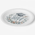 Floral Class of with Graduation Cap and Diploma Paper Plates | Zazzle