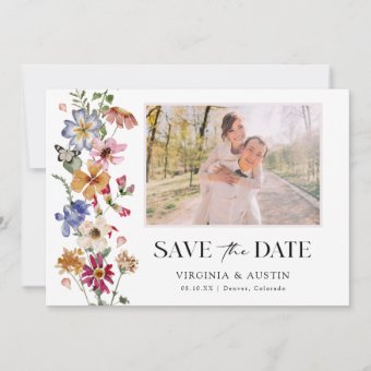 Floral Colorful Save The Date | Zazzle