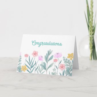 Floral Congratulations Card | Zazzle