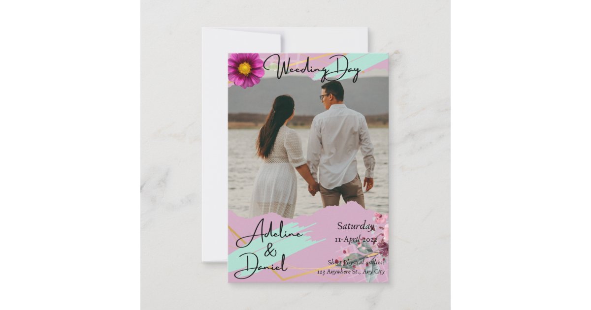 Floral Couples Wedding invitation Template Elegant | Zazzle