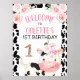 Floral Cow Cow Print Birthday Party Welcome Sign | Zazzle