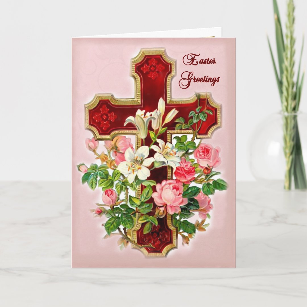 Floral Cross Card | Zazzle