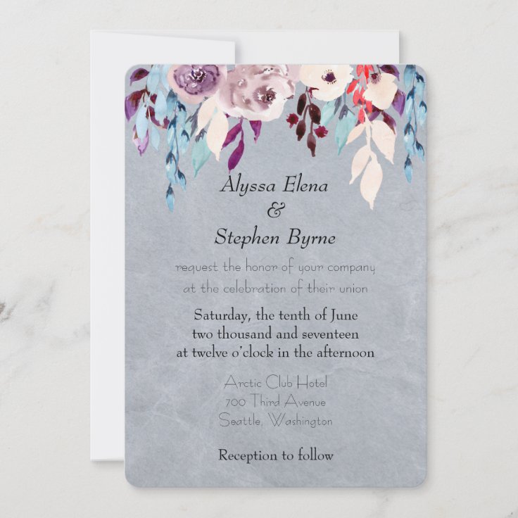 Floral Curtain Wedding Invitation | Zazzle