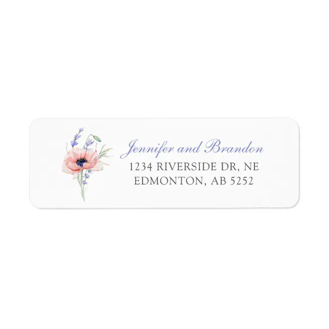Floral Custom Wedding Return Address Label | Zazzle