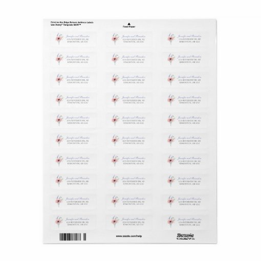 Floral Custom Wedding Return Address Label | Zazzle