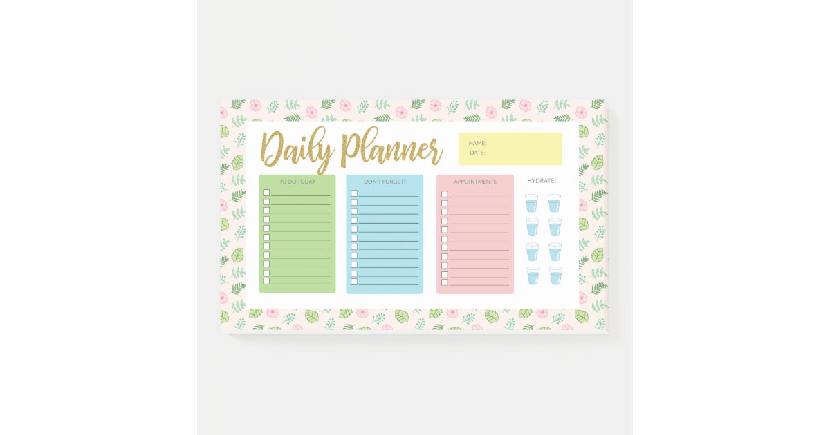 Floral Daily Planner Post-it Notes | Zazzle