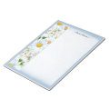 Floral Daisy Vintage Dusty Blue Watercolor Name Notepad | Zazzle