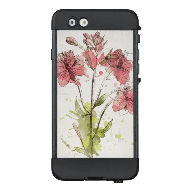 Floral Dark Pink Splash LifeProof iPhone Case | Zazzle