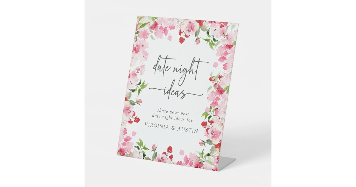 Floral Date Night Sign | Zazzle