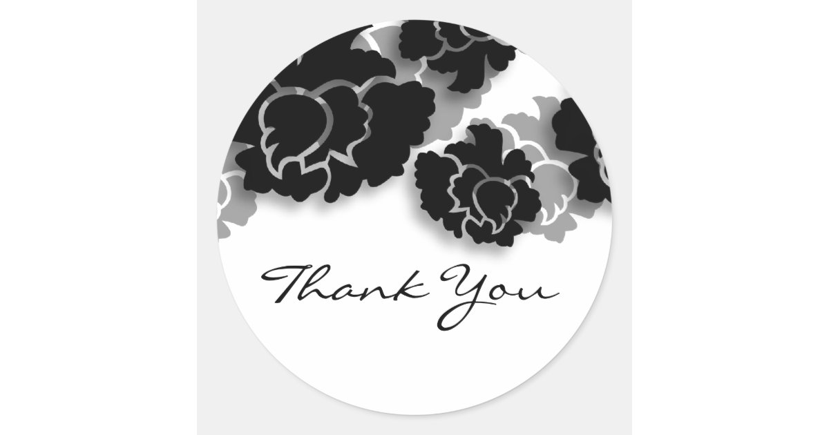 Floral Decadence Thank You Stickers | Zazzle