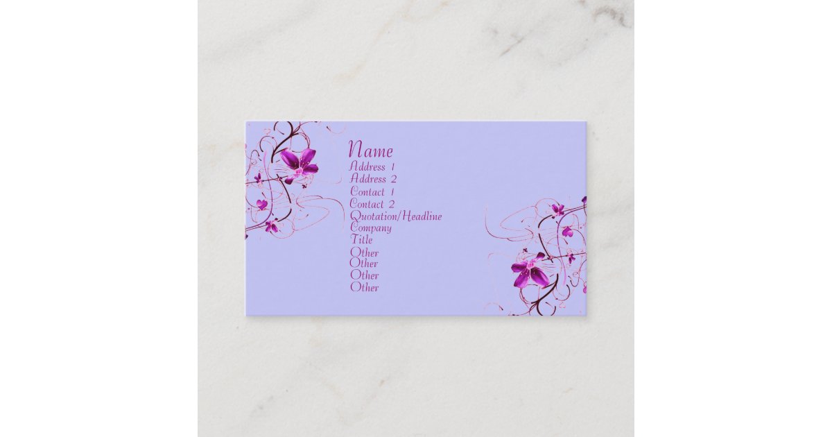 Floral Deco Profile Card | Zazzle