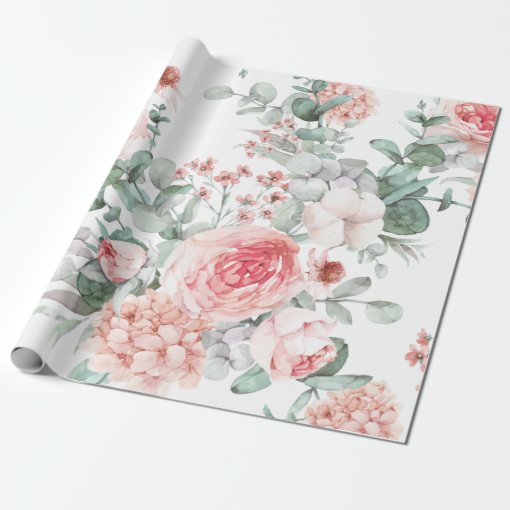 Floral delicate watercolor Wrapping Paper | Zazzle