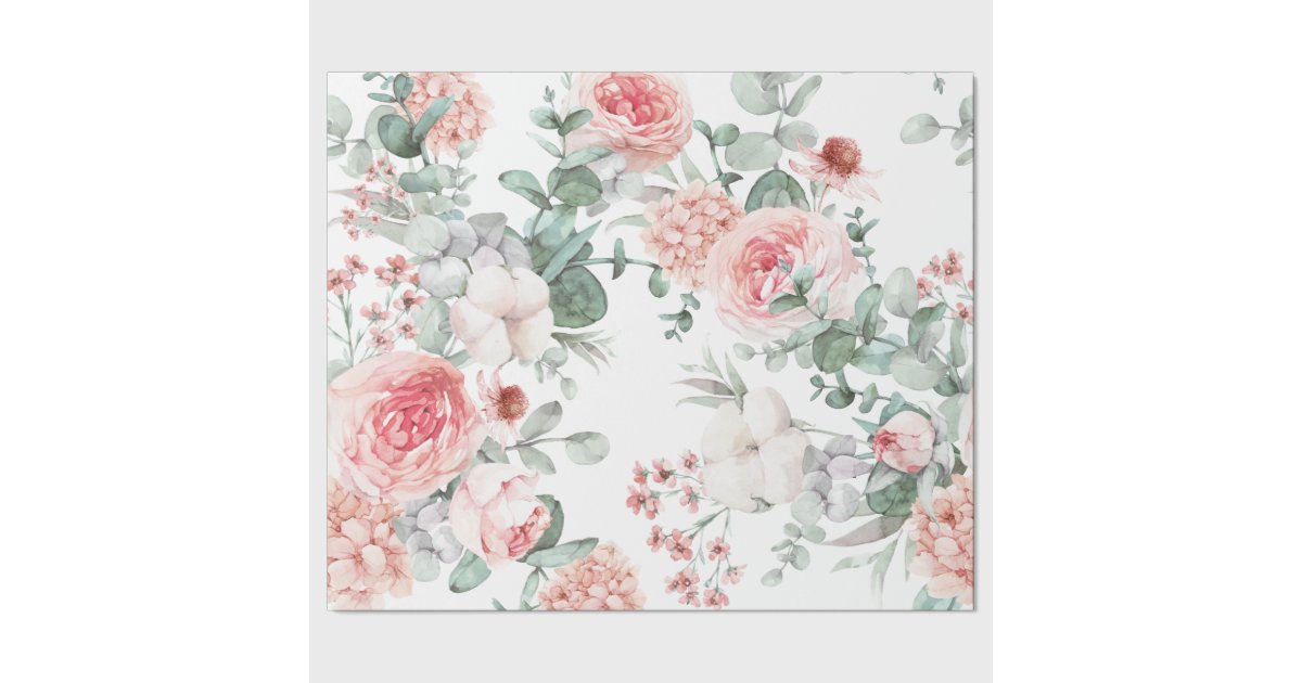 Floral delicate watercolor Wrapping Paper | Zazzle