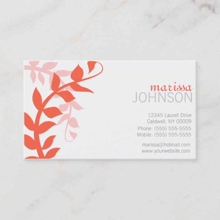 Floral Design Calling Cards | Zazzle.com