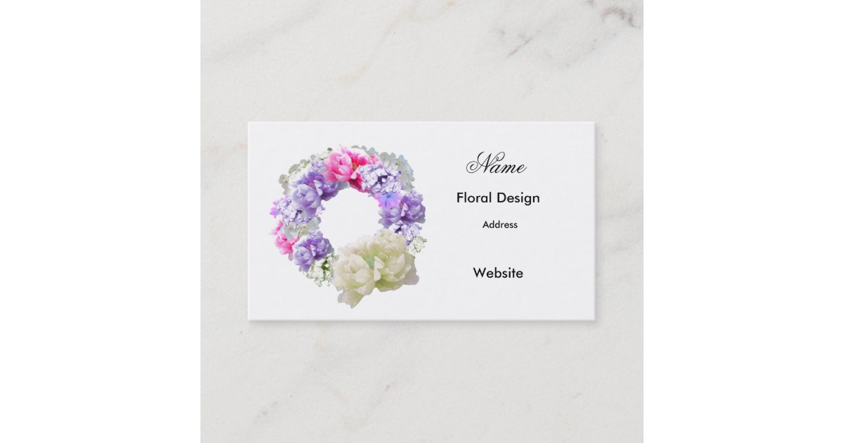 Floral Design Flower Wreath Business Card | Zazzle