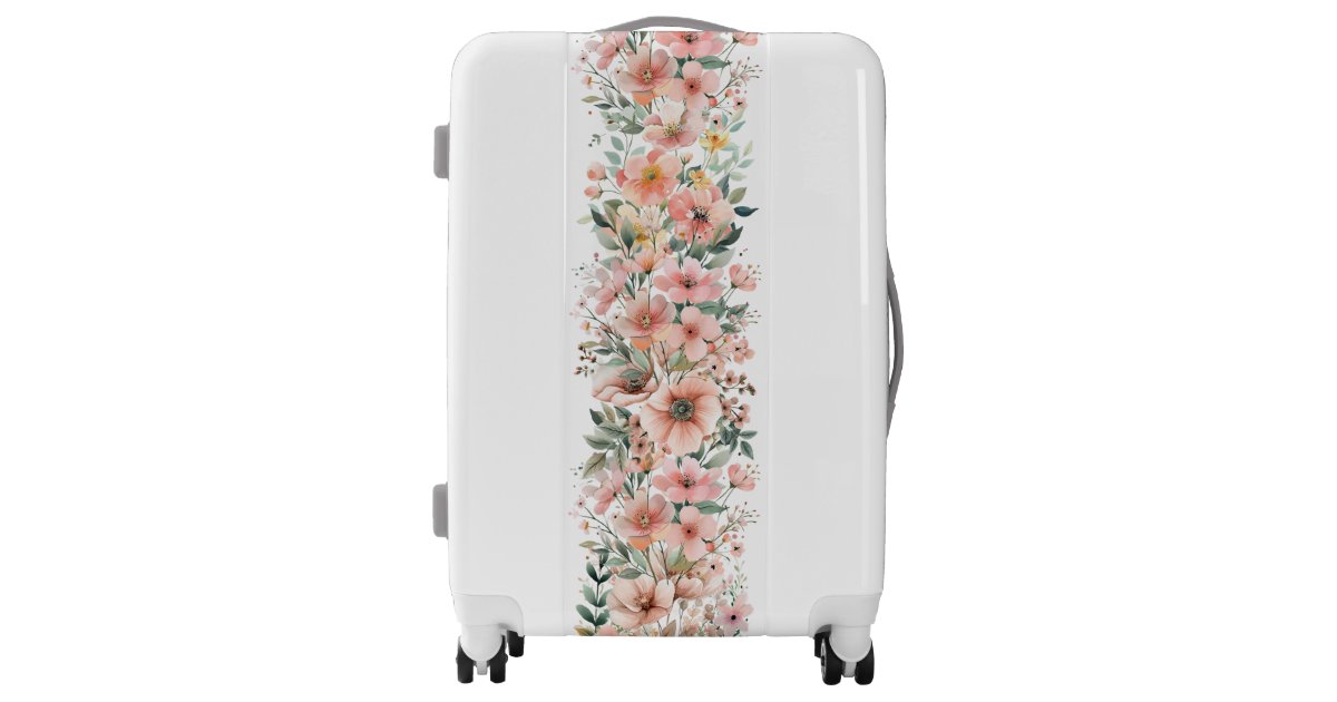 Floral Design Luggage Suitcases | Zazzle