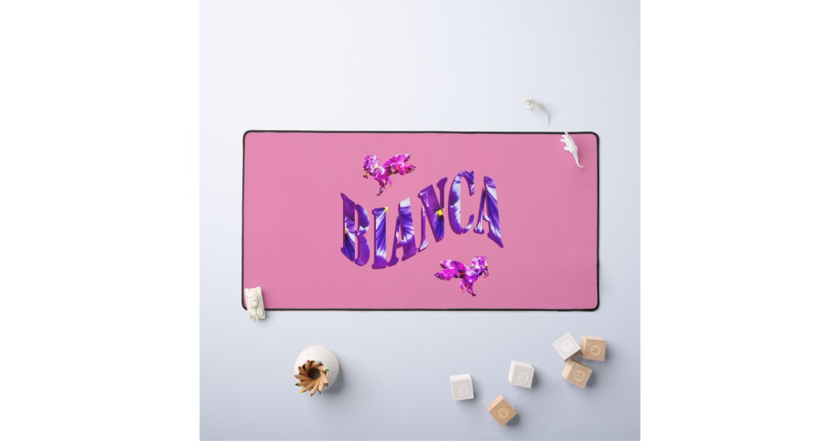 Floral Designed Bianca Name, Desk Mat | Zazzle