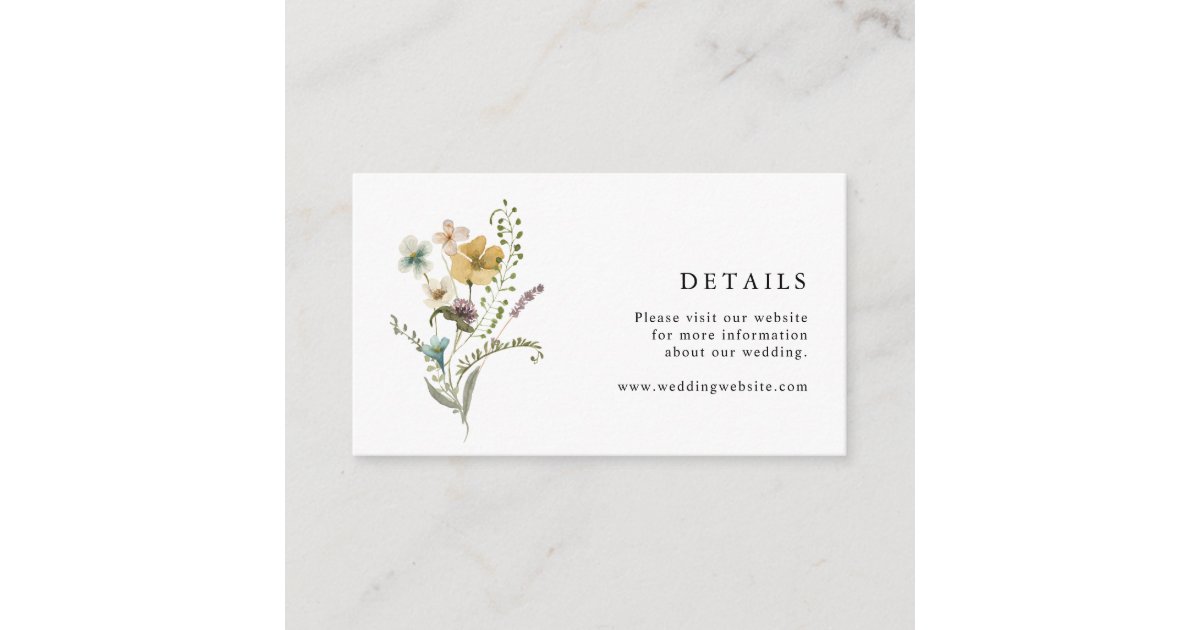 Floral Details Enclosure Card | Zazzle