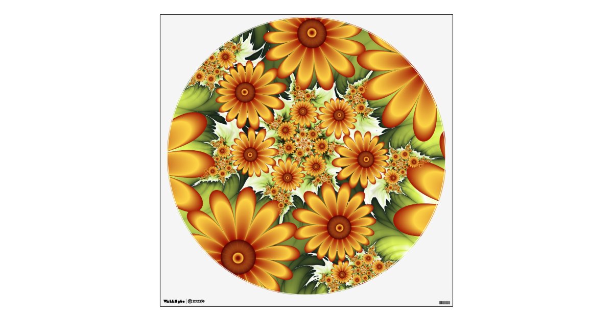 Floral Dream, Modern Abstract Flower Fractal Art Wall Decal | Zazzle