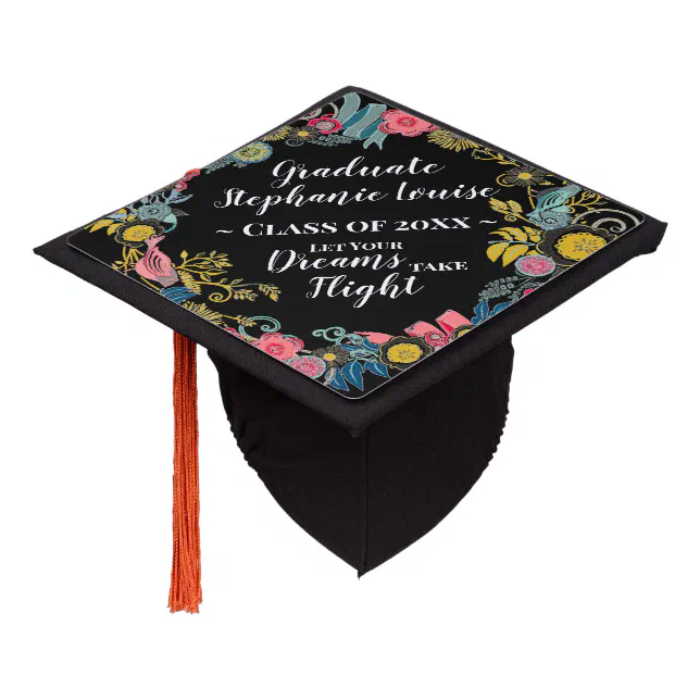 Floral Dreams Graduation Cap Topper | Zazzle