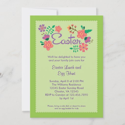 Floral Easter Invitation | Zazzle