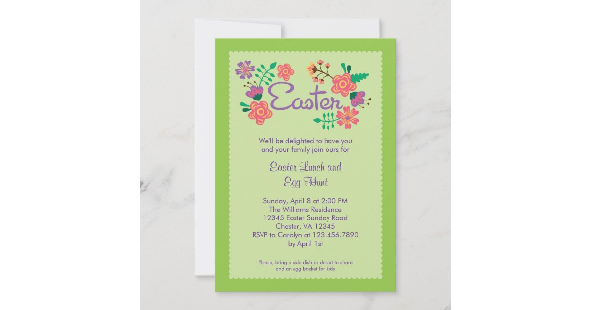 Floral Easter Invitation | Zazzle