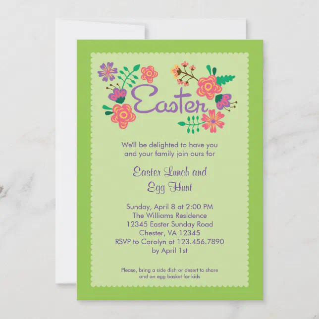 Floral Easter Invitation | Zazzle