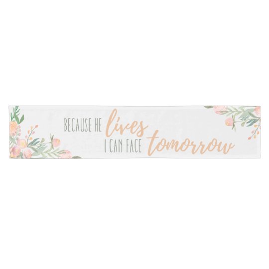 Floral Easter Spring Bible verse Table Runner | Zazzle.com