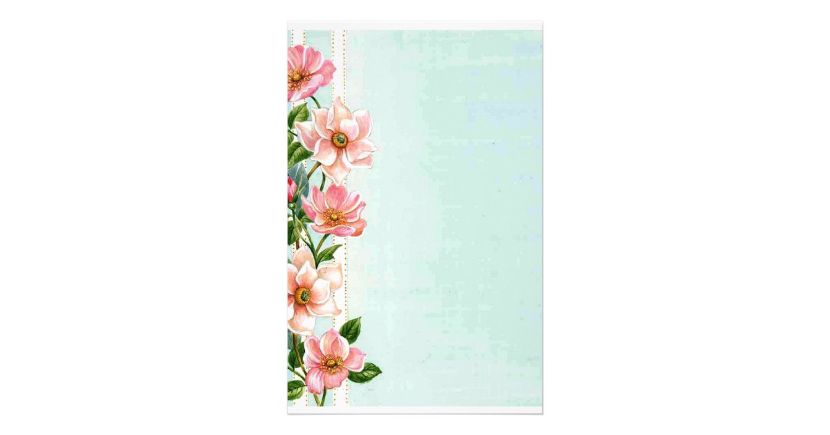 Floral edge stationery | Zazzle.com