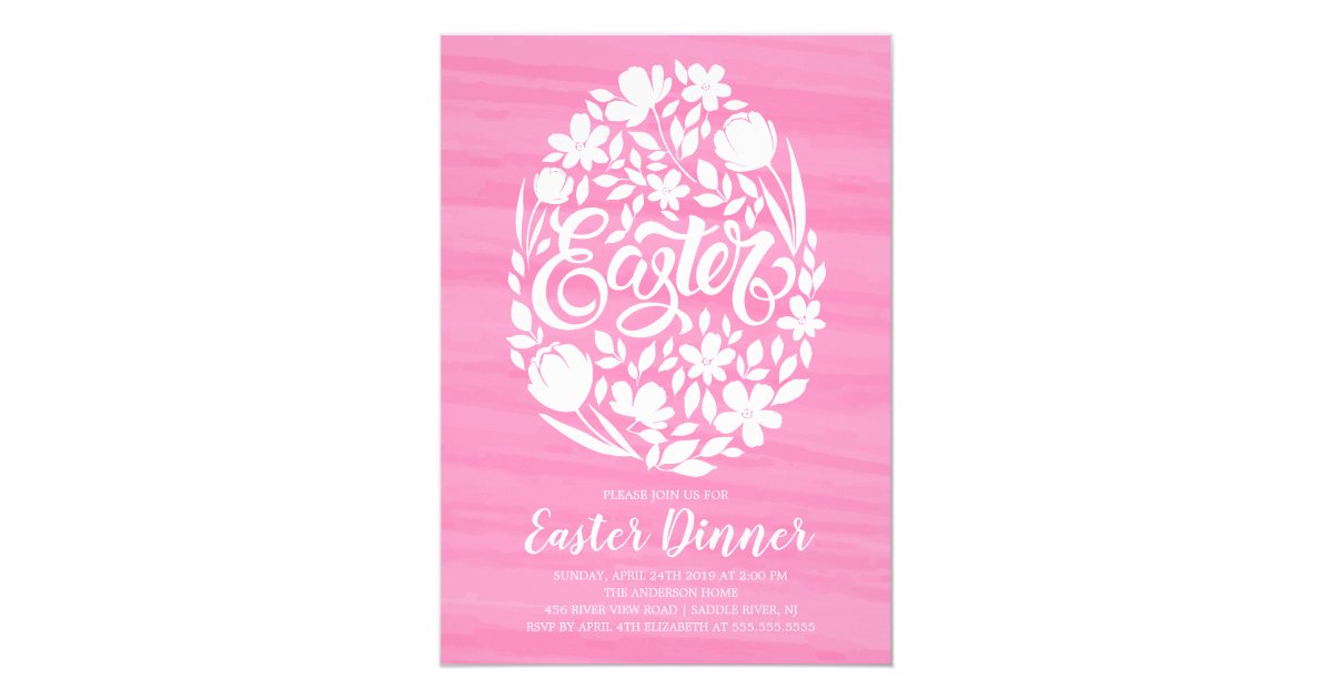 Floral Egg Easter Dinner Party Invitation | Zazzle.com