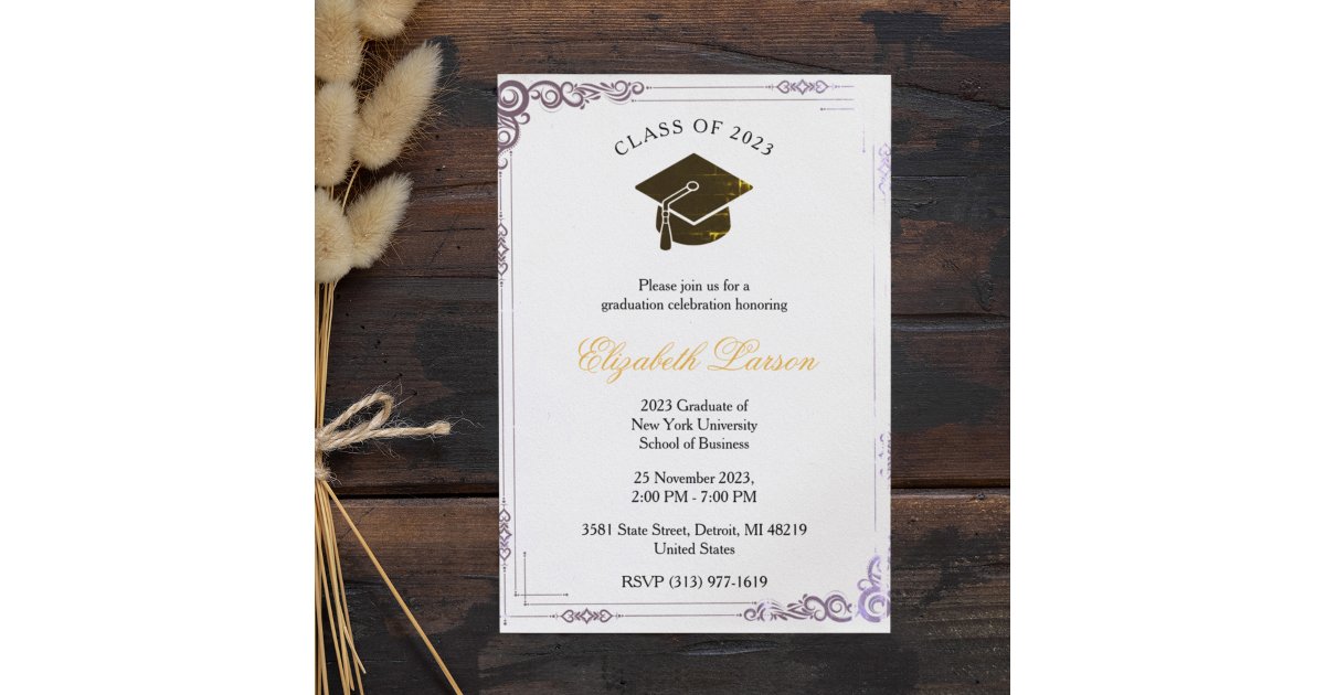 Floral Elegant Senior Graduation Party Invitation | Zazzle