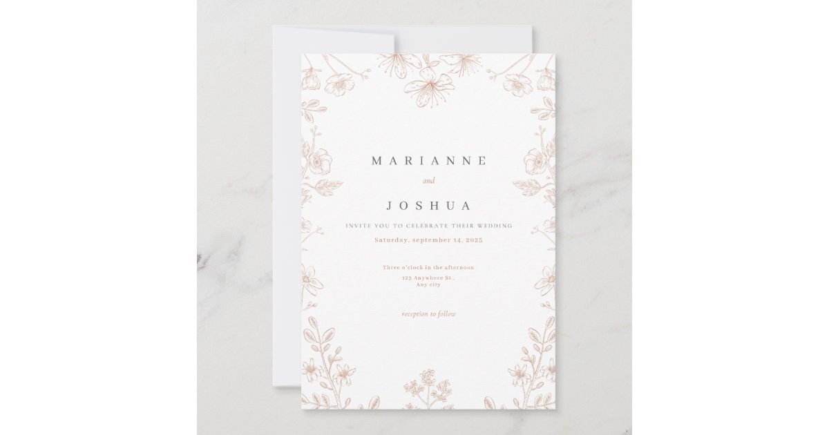 Floral Embrace Wedding Invitation | Zazzle