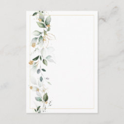 Floral Eucalyptus Greenery Gold Wedding Thank You Card | Zazzle