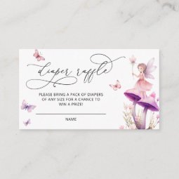 Floral Fairy Magic Tale Diaper Raffle Ticket Enclosure Card | Zazzle