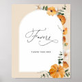 Floral fall Favors please take one Poster | Zazzle