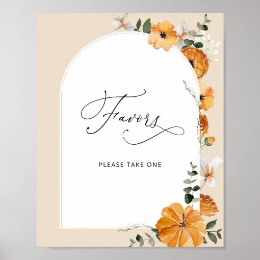 Floral fall Favors please take one Poster | Zazzle