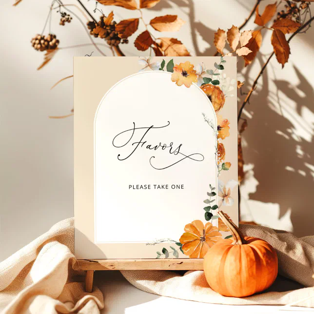 Floral fall Favors please take one Poster | Zazzle