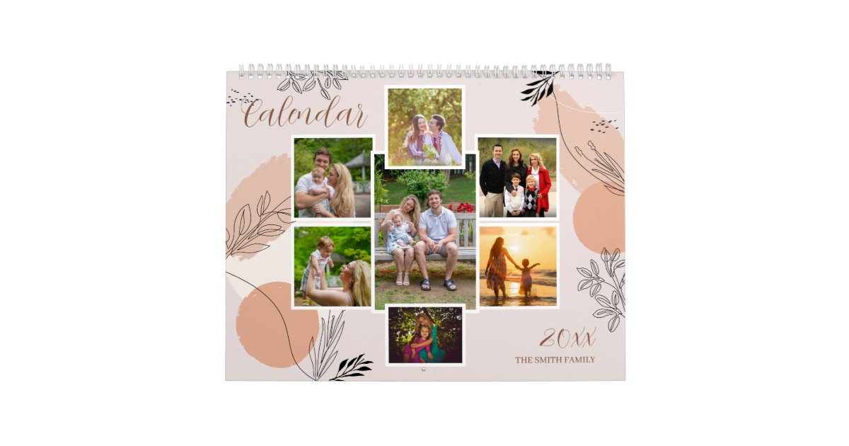 Floral Family Memories Custom Photo Keepsake Calendar | Zazzle
