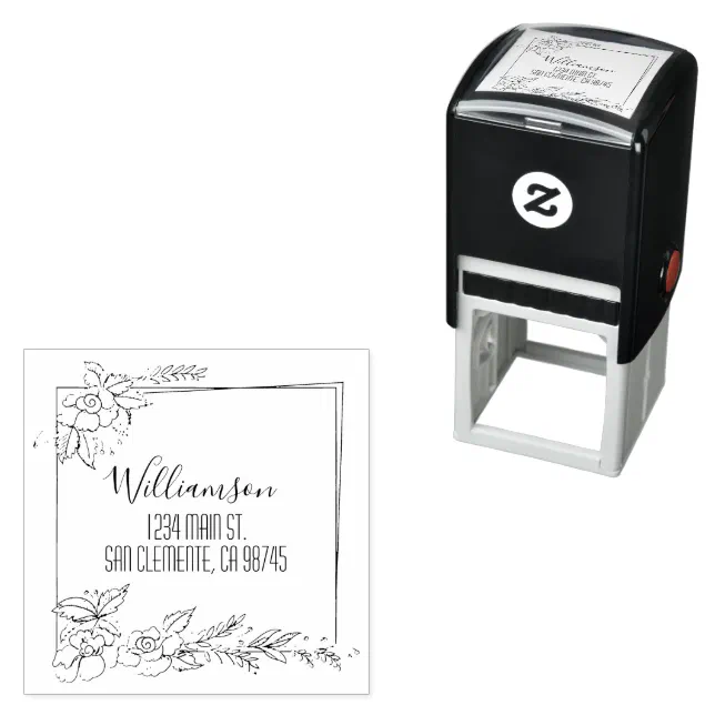 Floral Family Return Address Self-inking Stamp | Zazzle