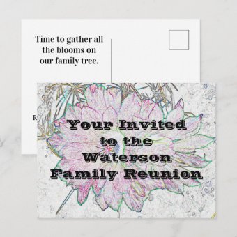 Floral Family Reunion Artistic Flower Announcement Postcard | Zazzle