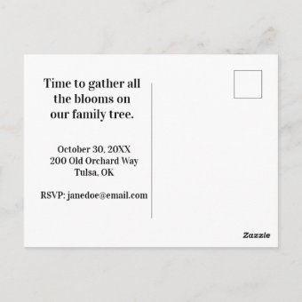 Floral Family Reunion Artistic Flower Announcement Postcard | Zazzle