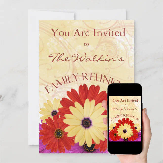 Floral Family Reunion Party Invitations | Zazzle