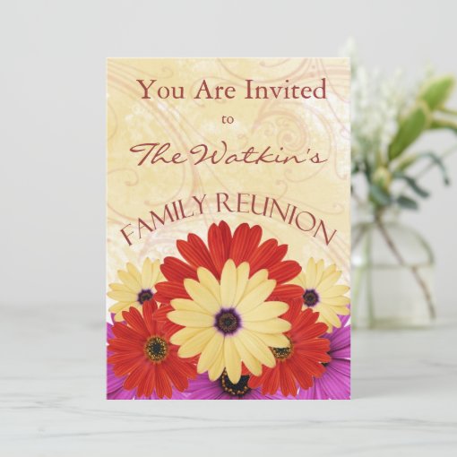 Floral Family Reunion Party Invitations | Zazzle