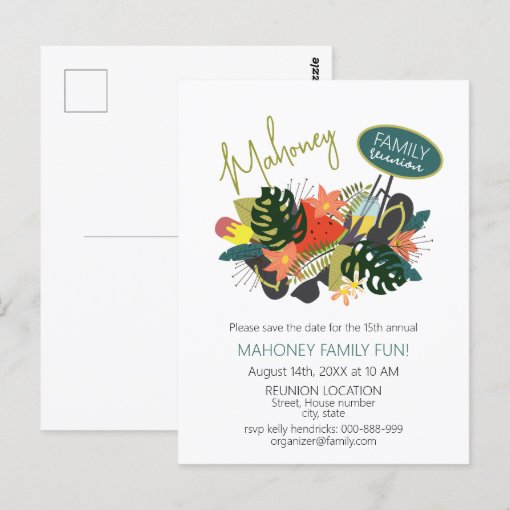 Floral Family Reunion Save the Date Postcard | Zazzle